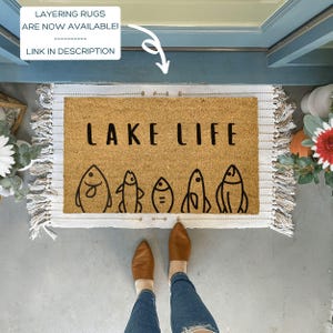 Lake Life Doormat With Fish, Outdoor Welcome Mat for Lakehouse, Cabin ...