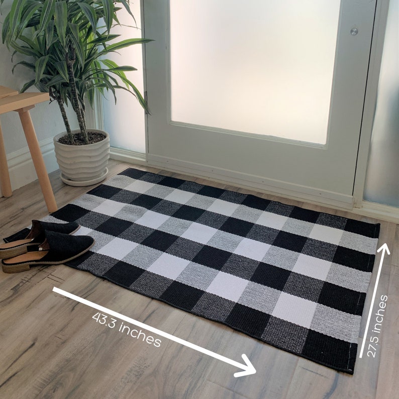 Oversized Buffalo Check Entry Rug / Doormat Layering Rug / | Etsy