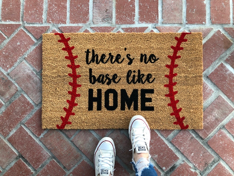 Baseball Doormat Baseball Gift No Base Like Home Spring - Etsy