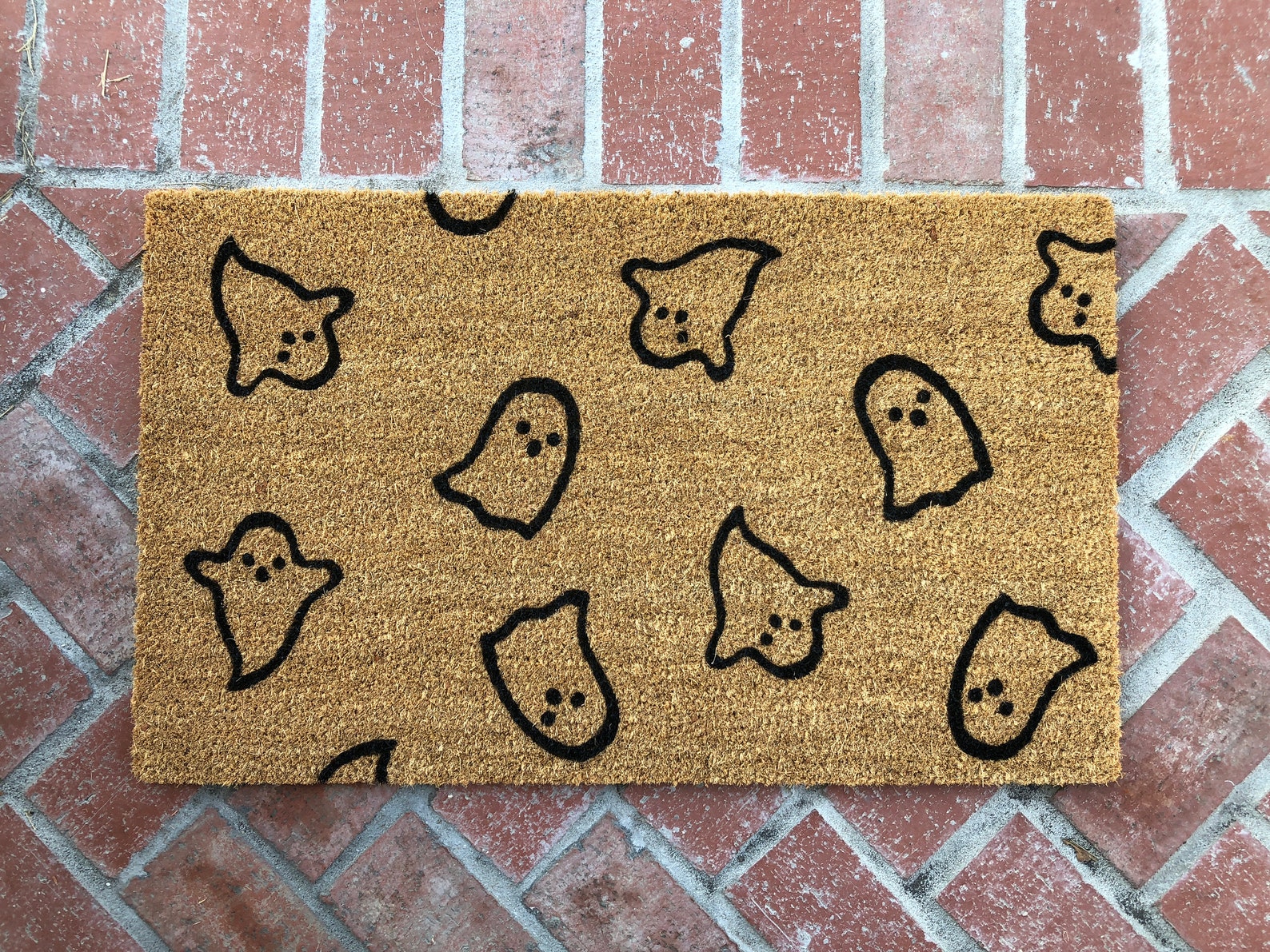 Halloween Doormat Ghost Doormat Ghost Decor Halloween | Etsy