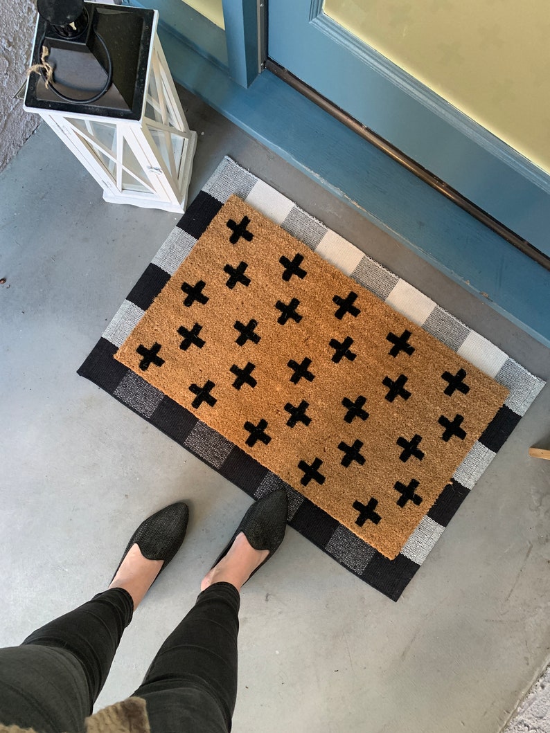 Swiss Cross Modern Doormat / Custom Doormat / Housewarming - Etsy