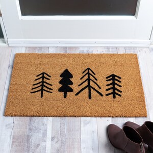Doormat Christmas Tree, Cabin Decor, Holiday Doormat, Winter Doormat ...