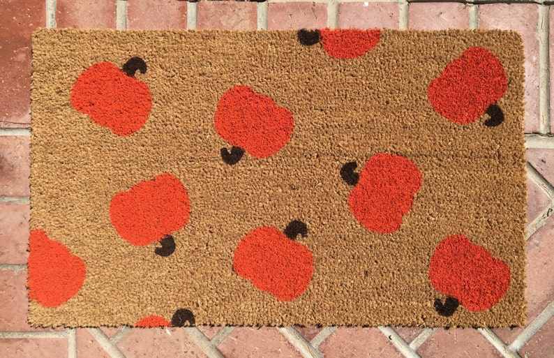 Pumpkin Doormat / Thanksgiving Doormat / Fall Door Decor / | Etsy