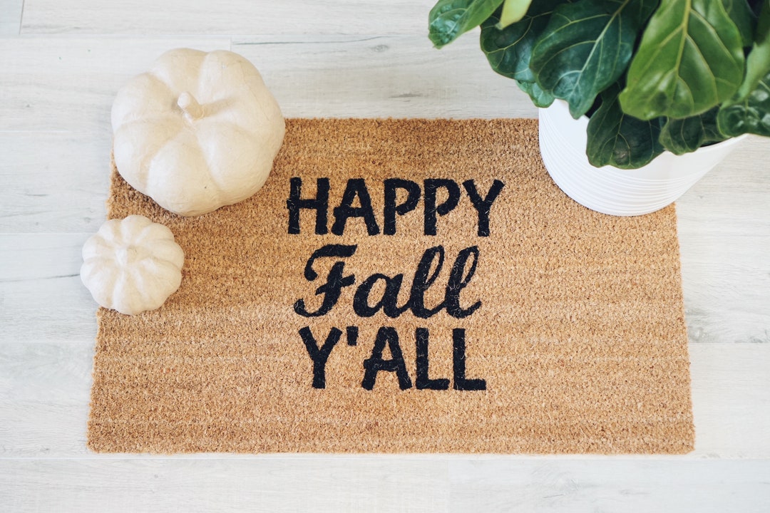 Happy Fall Y'all Doormat, Fall Welcome Mat, Fall Doormat Outdoor ...