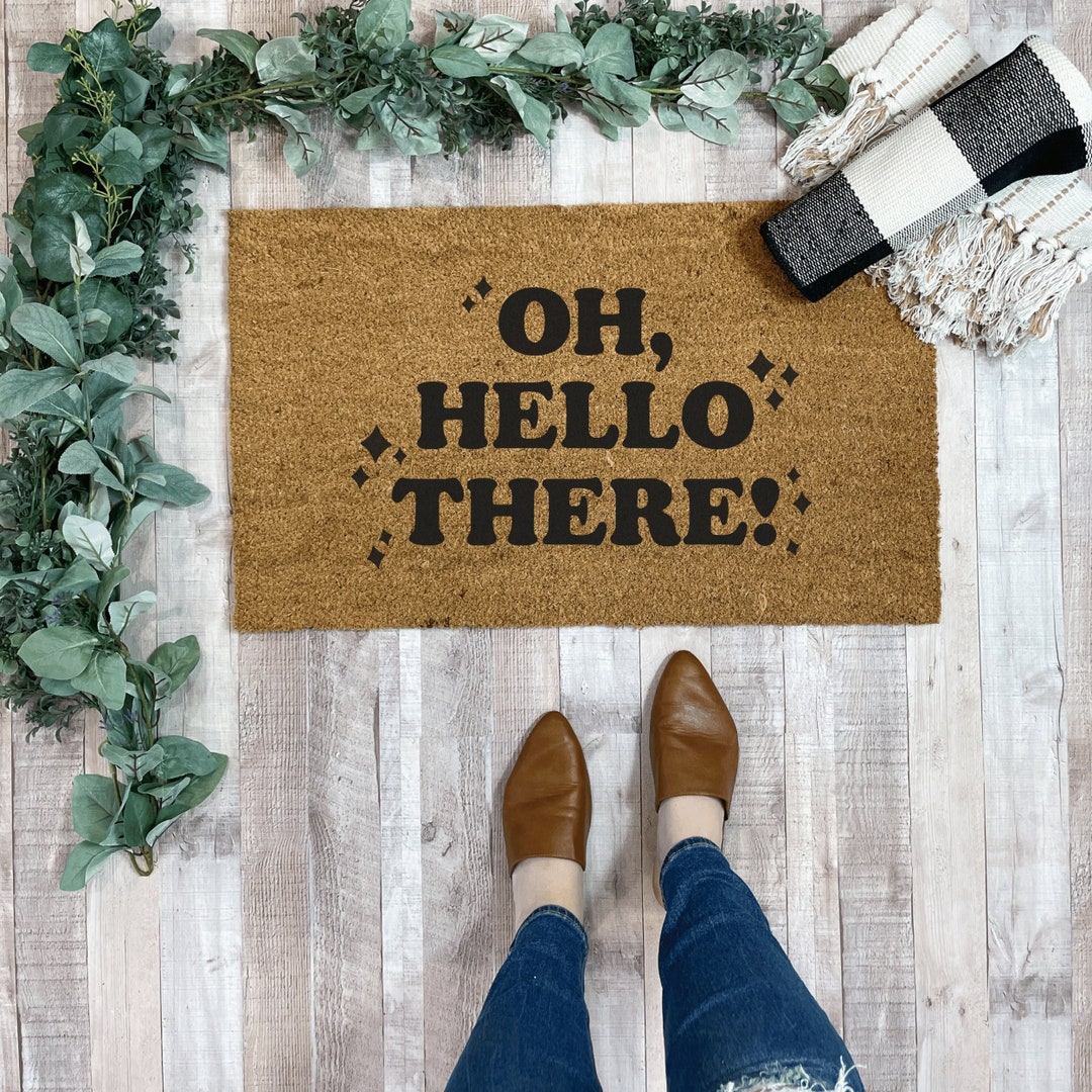 Oh Hello There Doormat, Retro Doormat, Apartment Doormat, Retro Porch ...