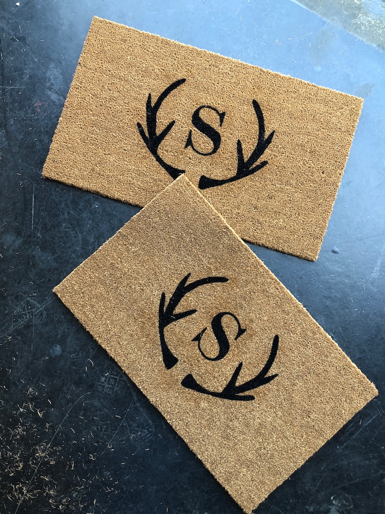 Antler Doormat Custom Welcome Mat Personalized Doormat - Etsy