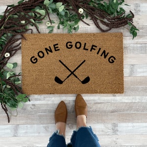 Gone Golfing Doormat, Sports Door Mat, Christmas Gift for Guy, Golf ...