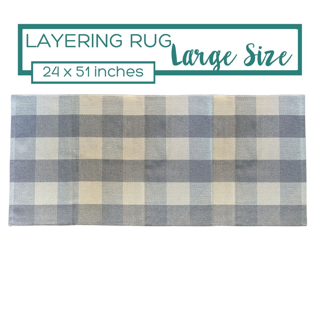 Doormat Layering Rug, Grey Buffalo Check Entry Rug, Accent Rug Spring ...