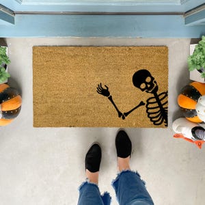 Halloween Doormat Skeleton, Skeleton Welcome Mat, Halloween Decor ...