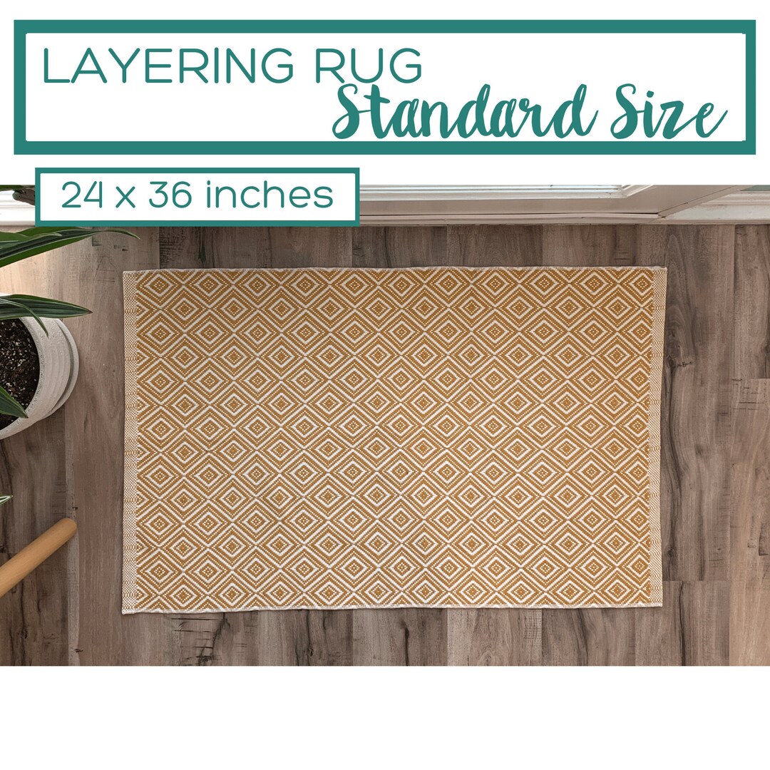 Mustard Pattern Area Rug, Doormat Layering Rug, Scatter Rug for Entryway, Aztec Rug, Modern ...