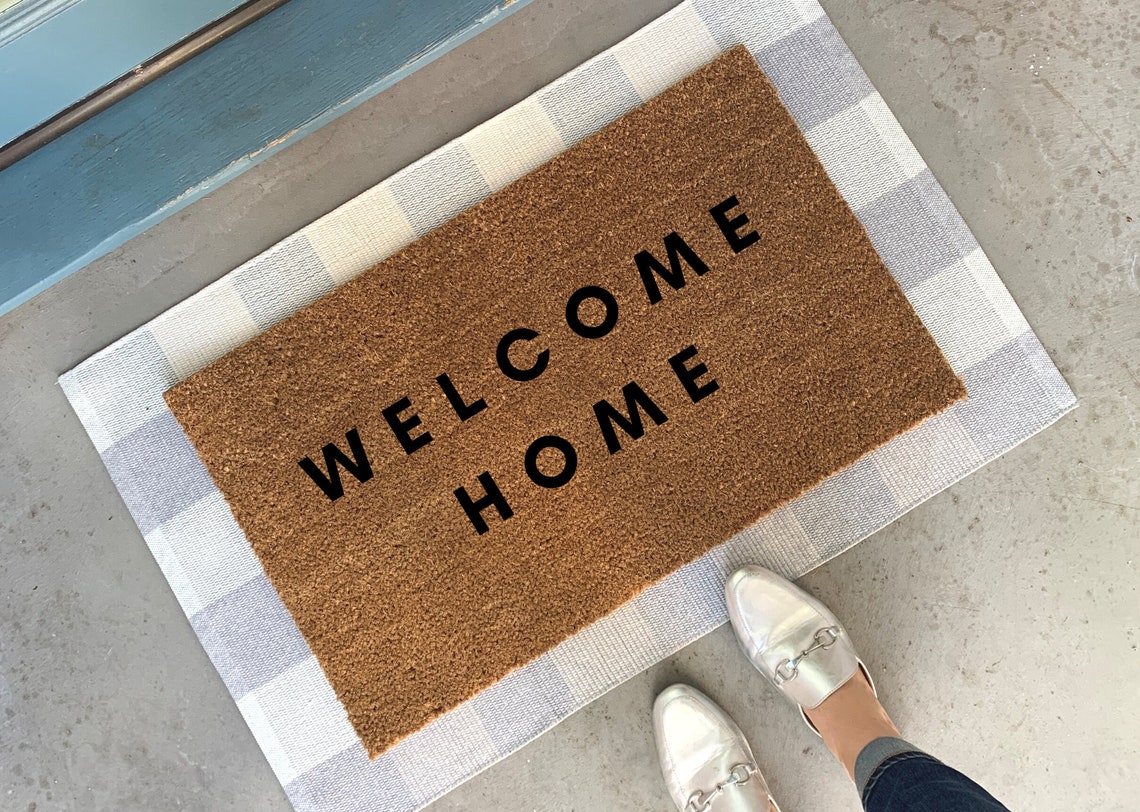 Modern Welcome Home Doormat Mid-century Decor Coir Doormat - Etsy