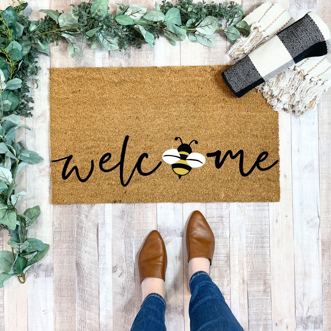 Bee Doormat, Cute Door Mat, Spring Doormat, Summer Porch Decor, Bee ...