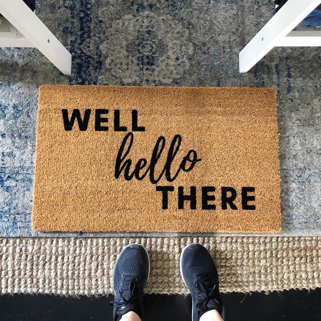 Well Hello There Door Mat, Housewarming Gift, Gift for New Home, Front ...