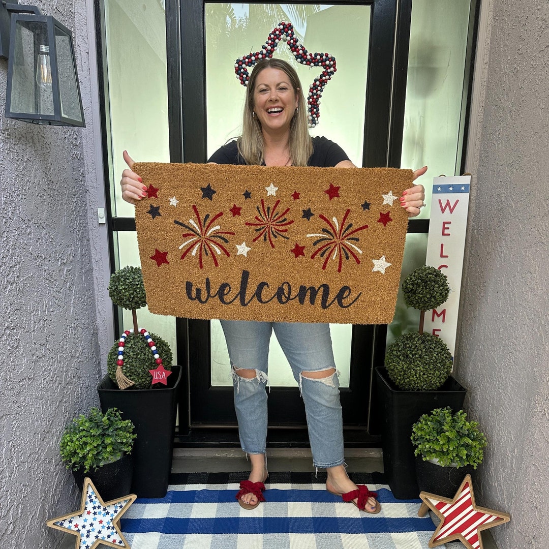 Fireworks Doormat Summer, Front Door Mat for Fourth of July, Summer ...