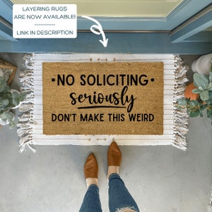 No Soliciting Doormat Funny, Rude Door Mat, Housewarming Doormat, Funny ...