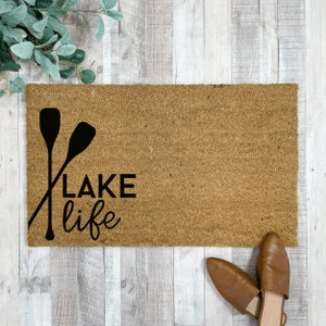 Lake Life Doormat, Lake House Decor Paddle, Summer Welcome Mats, Front ...