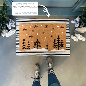 Winter Doormat Coir, Christmas Doormat Snowflakes, Christmas Decor for ...