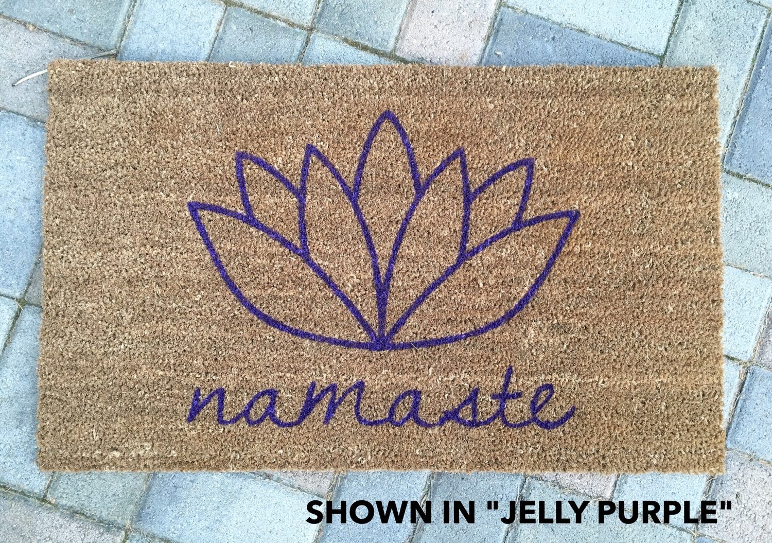 Namaste Doormat, Yoga Doormat Flower, Outdoor Welcome Mat, Housewarming ...