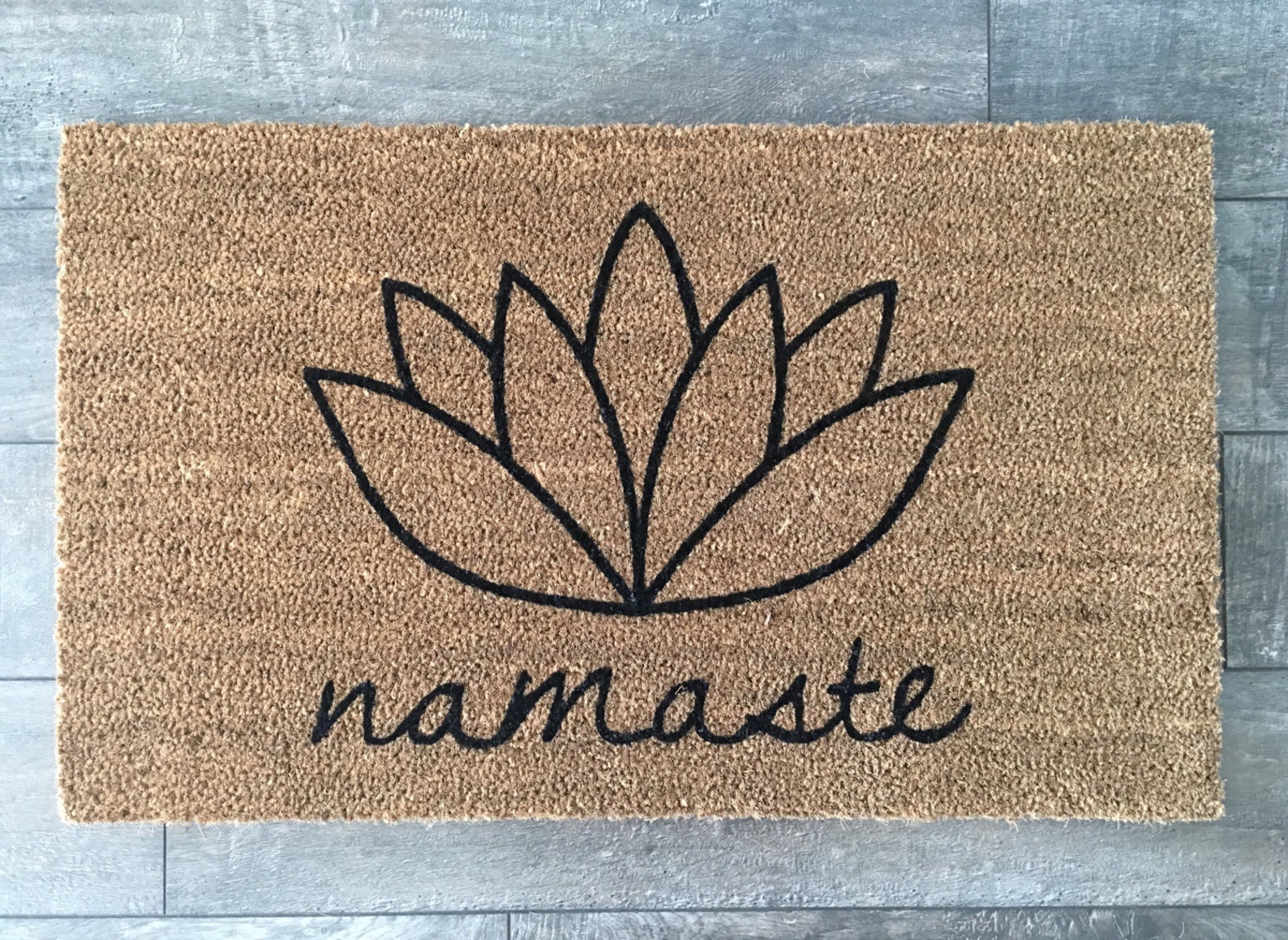 Namaste Doormat, Yoga Doormat Flower, Outdoor Welcome Mat, Housewarming ...