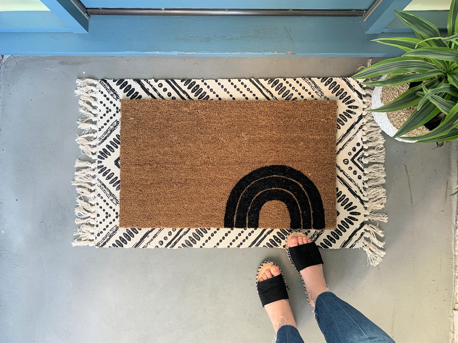 Modern Rainbow Doormat / Custom Door Mat / Housewarming | Etsy