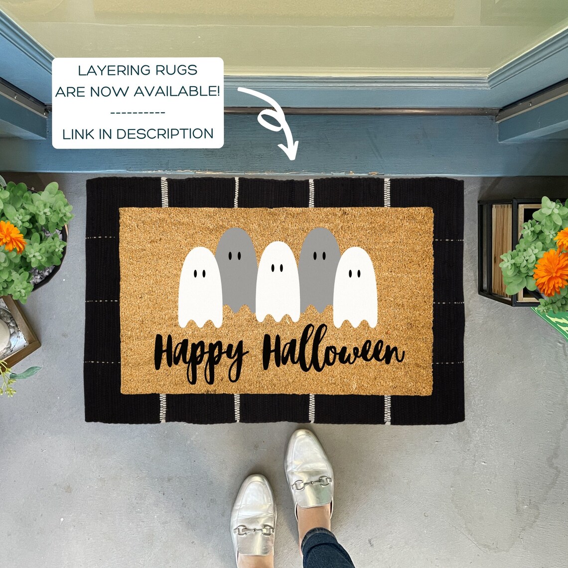 Ghost Doormat Halloween, Ghost Decor for Porch, Halloween Decor, Boo ...