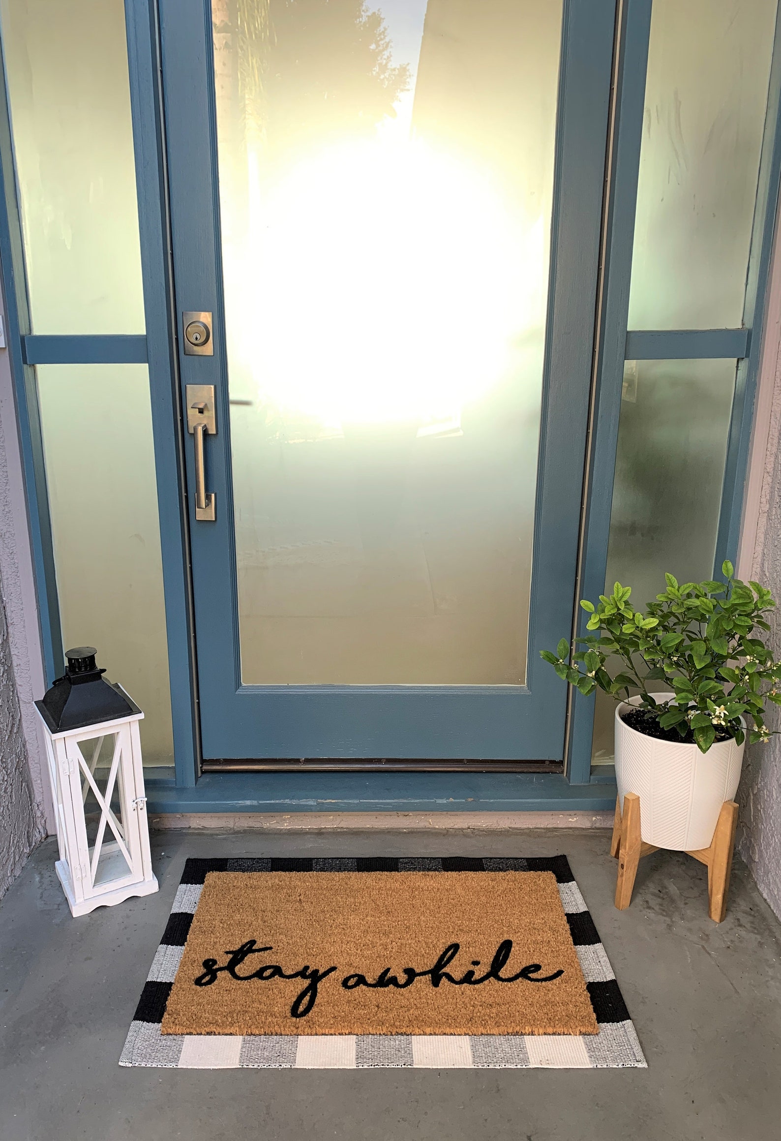 Stay awhile Doormat / Unique Doormat / Custom Doormat / Front | Etsy