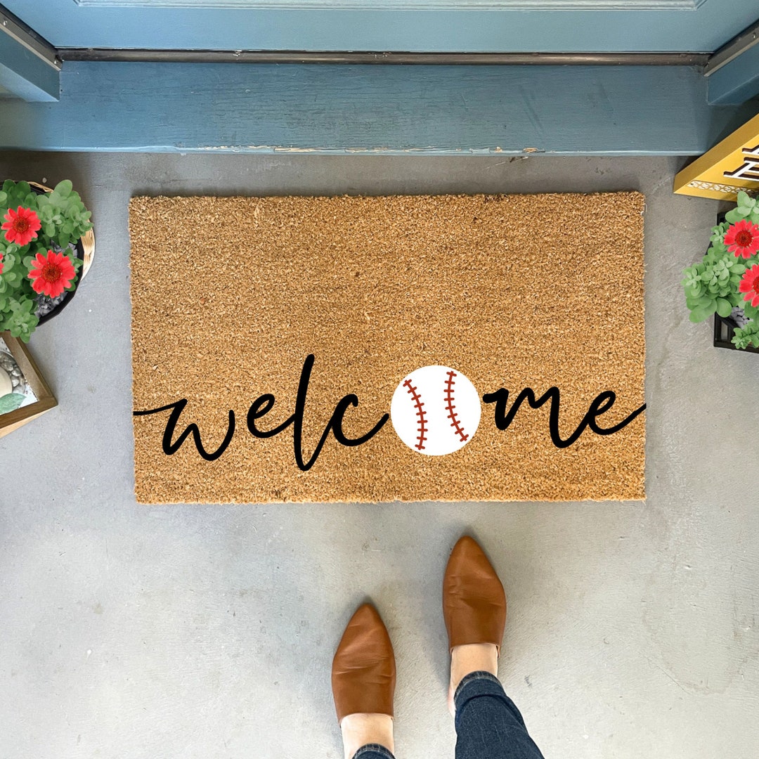 Baseball Doormat Spring, Baseball Coach Gift, Baseball Decor, Father's ...