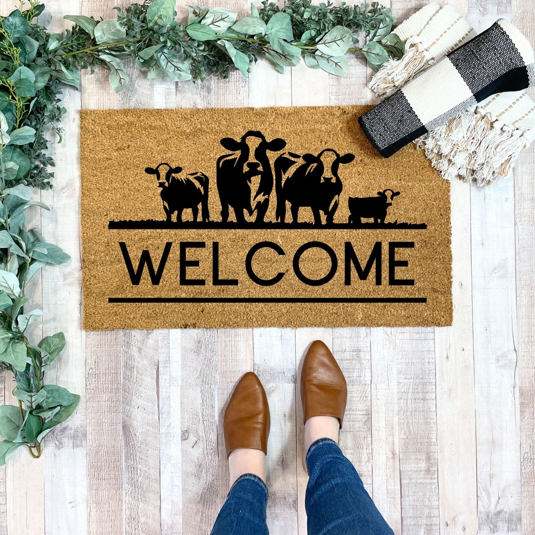 Cow Gift for Rancher, Cow Doormat Outdoor, Cow Gifts for Her, Cow ...