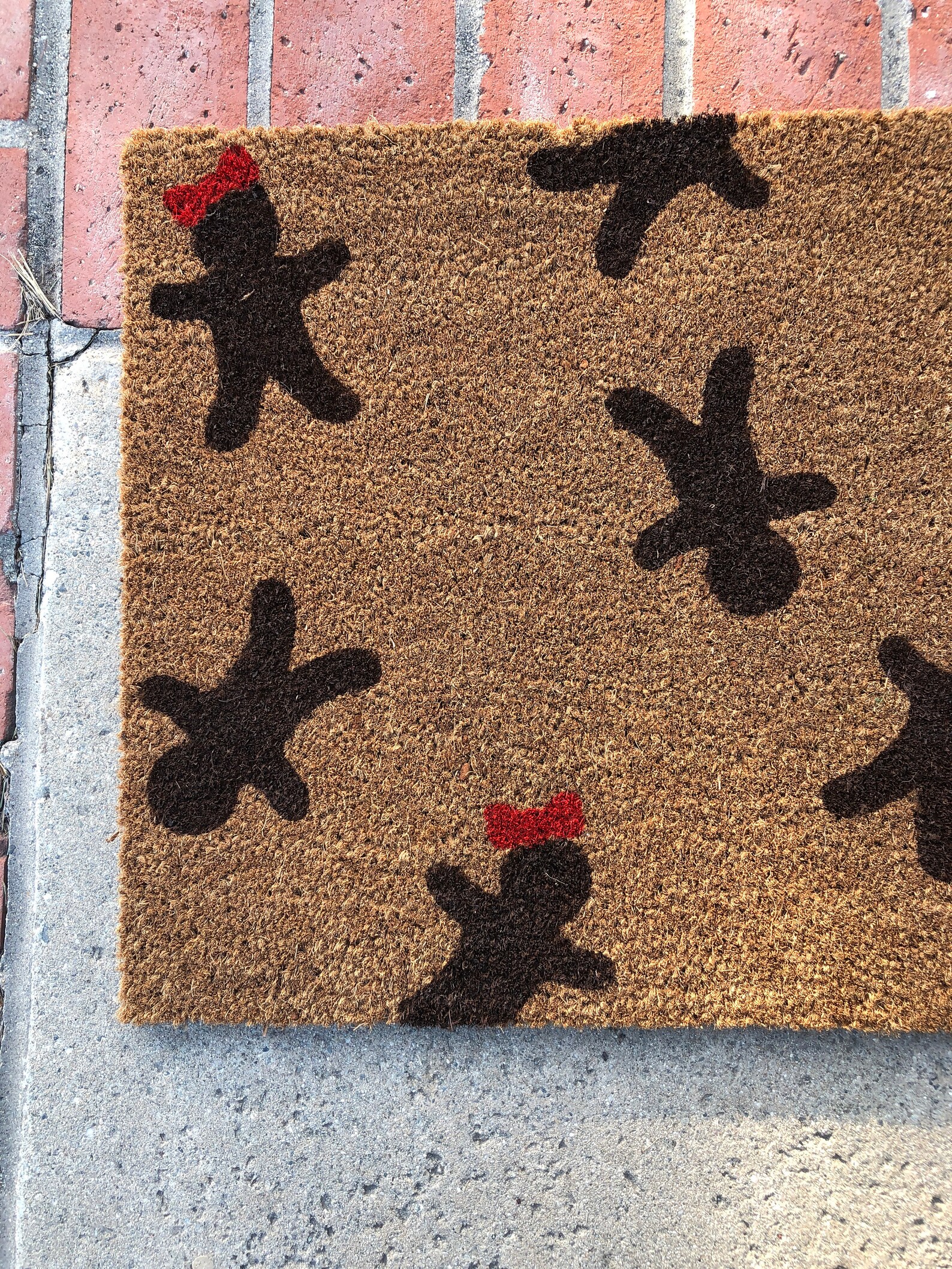 Gingerbread Decor, Christmas Doormat, Holiday Welcome Mat, Gingerbread ...