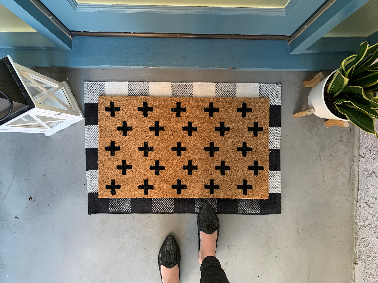 Swiss Cross Modern Doormat / Custom Doormat / Housewarming | Etsy