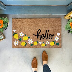 Lemon Doormat Outdoor Welcome Mat, Flower Door Mat, Housewarming Gift ...