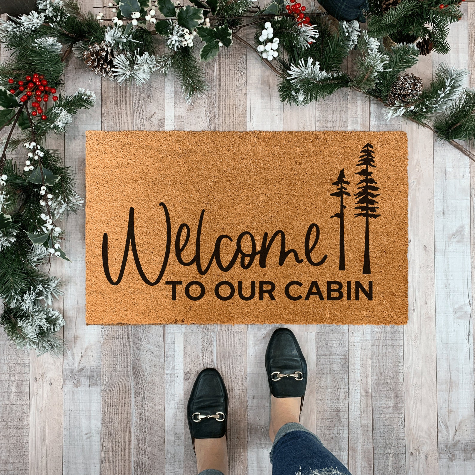 Cabin Doormat, Outdoor Doormat, Welcome to Our Cabin, Cabin Decor ...