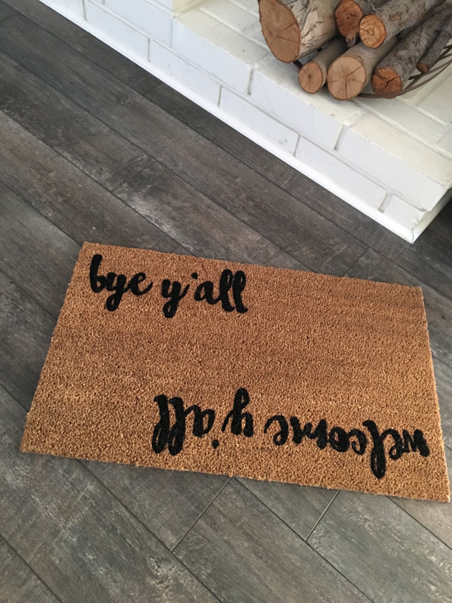 Hello Goodbye Doormat Welcome Y'all Mat Funny Doormat - Etsy