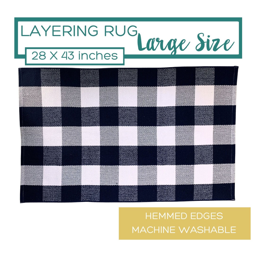 Oversized Buffalo Check Entry Rug, Doormat Layering Rug, Buffalo Plaid ...
