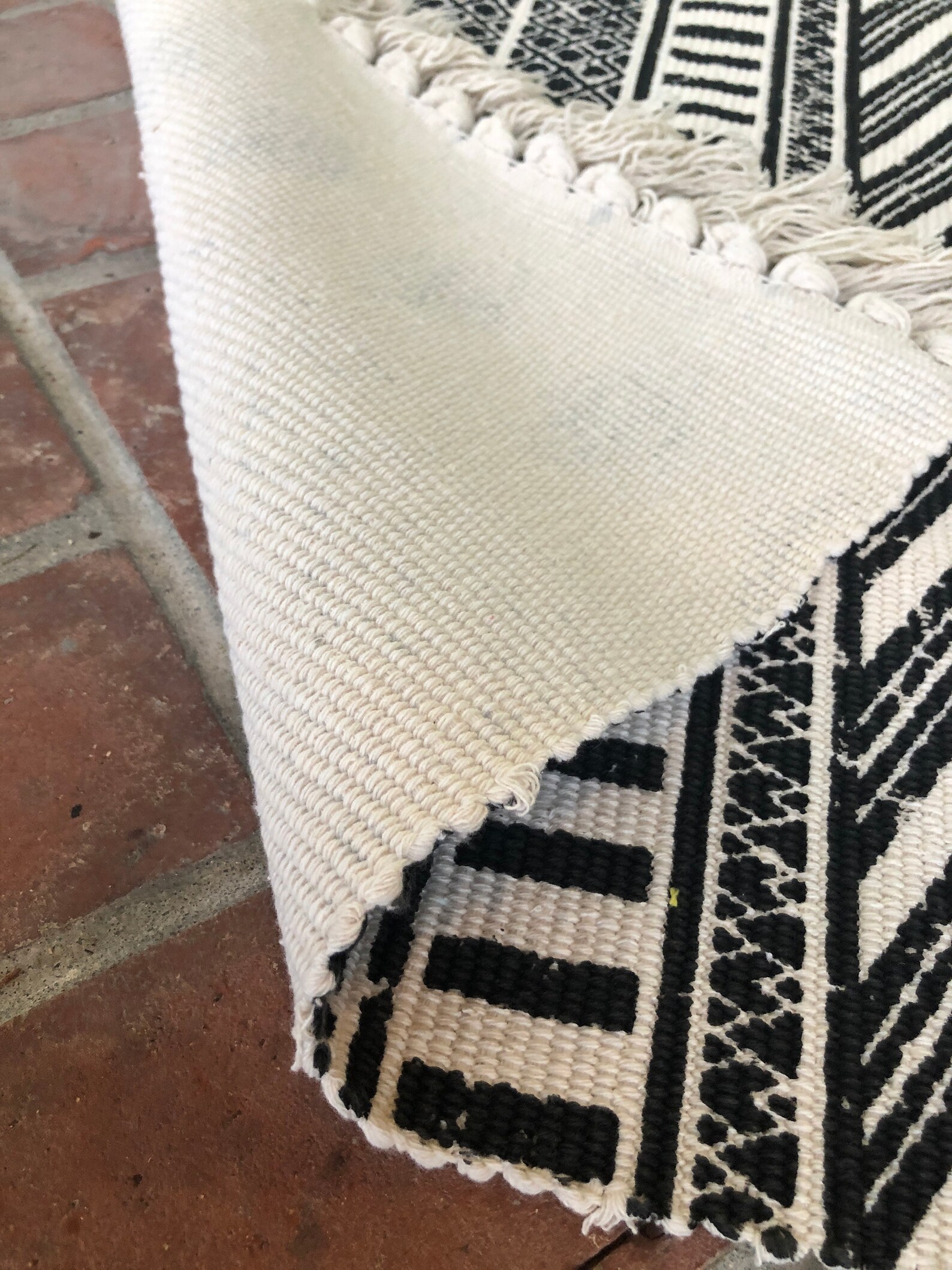 Black and White Pattern Area Rug / Doormat Layering Rug / | Etsy