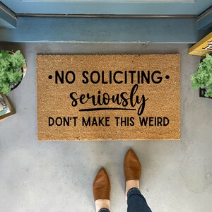 No Soliciting Doormat Funny, Rude Door Mat, Housewarming Doormat, Funny ...