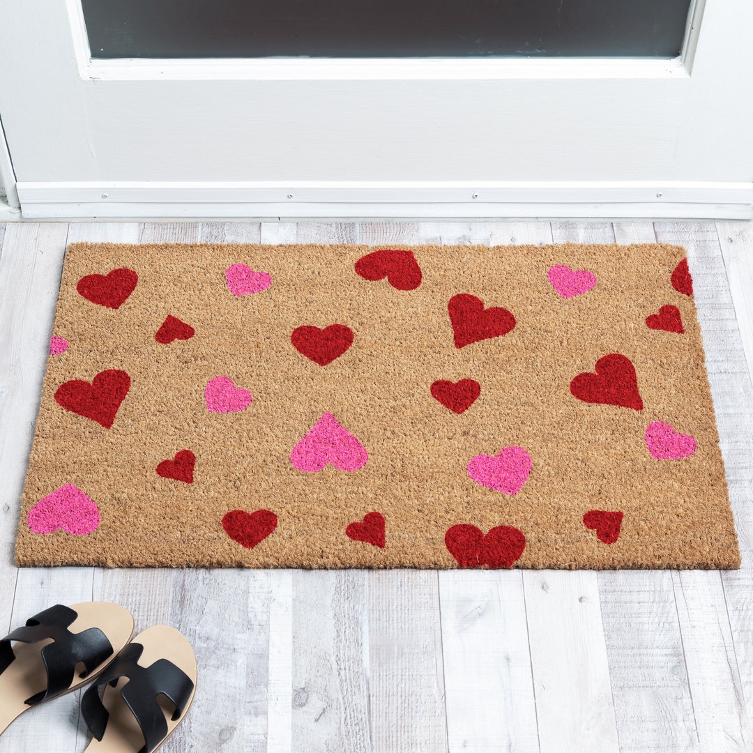 Heart doormat, Valentines Doormat, Heart Rug, valentines day mat ...