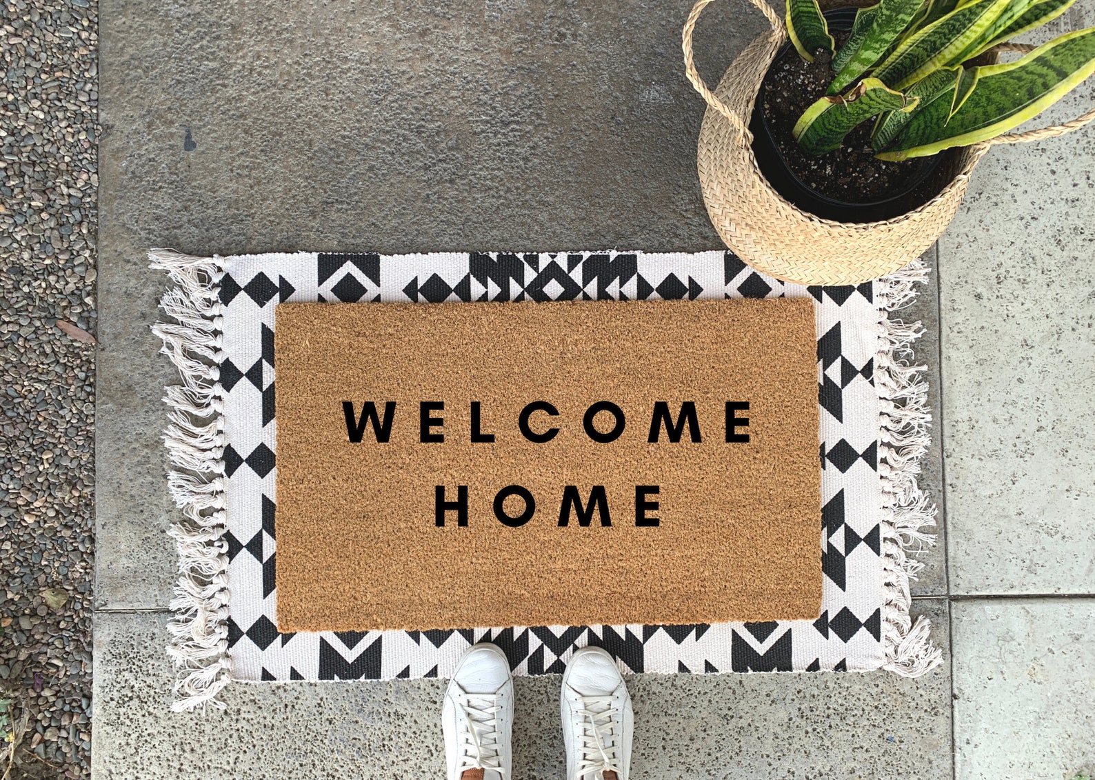 Modern Welcome Home Doormat Mid-century Decor Coir Doormat - Etsy