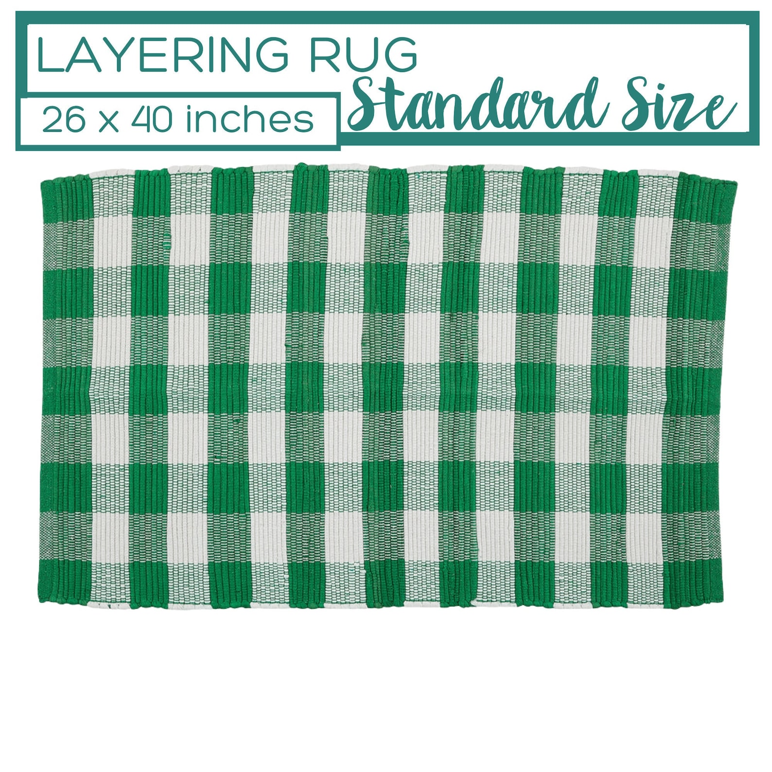 Green Buffalo Plaid Rag Rug Entryway Rug Doormat Layering - Etsy