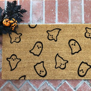 Halloween Doormat, Ghost Doormat, Ghost Decor, Halloween Decor Outdoor ...