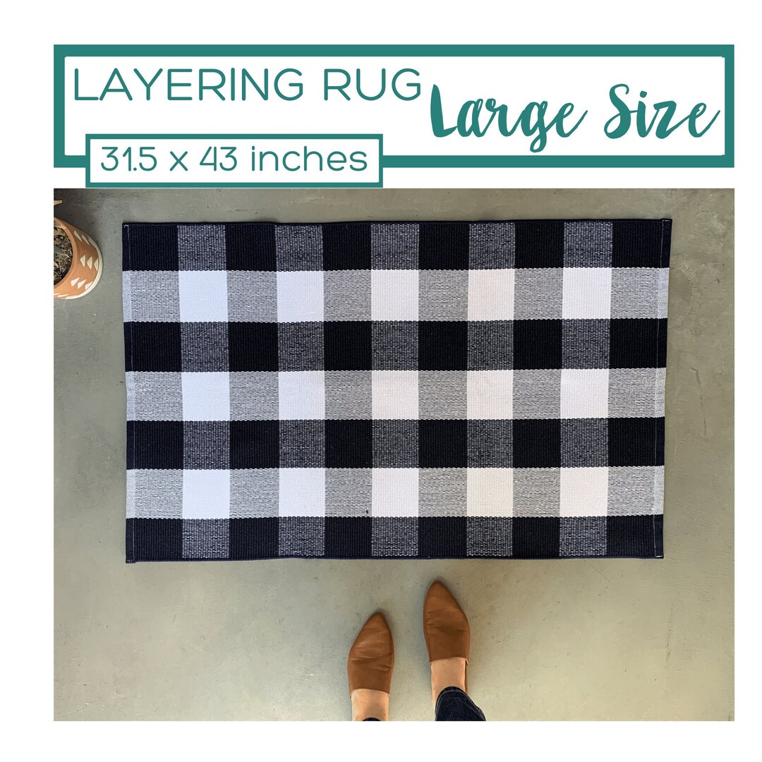 Oversized Buffalo Check Entry Rug / Doormat Layering Rug / Buffalo ...