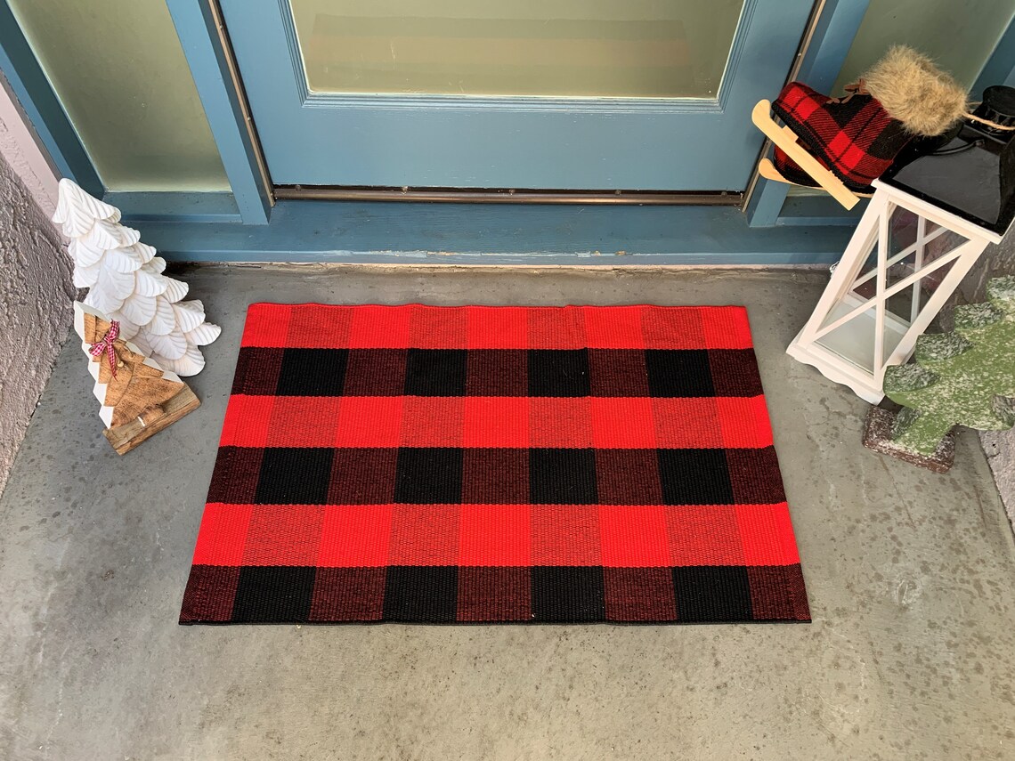 Buffalo Check Entry Rug / Accent Rug / Buffalo Rug / Checker - Etsy