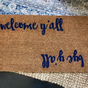 Hello Goodbye Doormat, Welcome Y'all Mat, Funny Doormat, Southern Decor ...