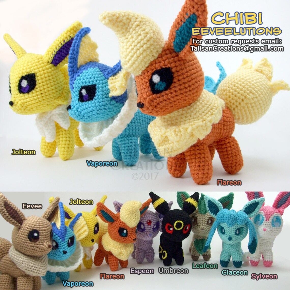 Pokemon Chibi Plushes: Eevee Vaporeon Jolteon Flareon - Etsy