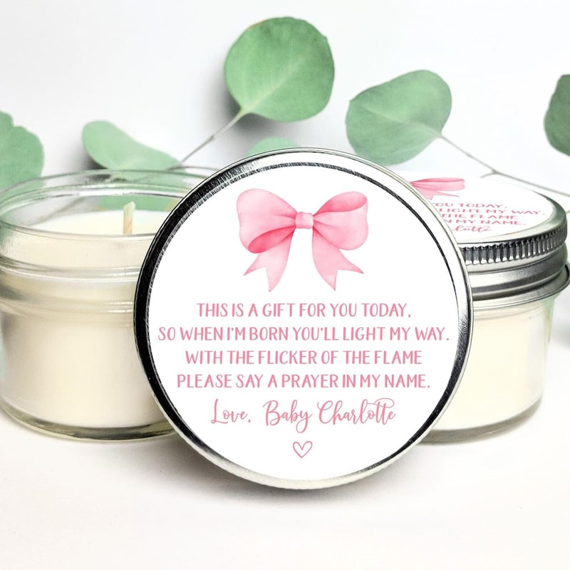 Pink Ribbon Bow Candle - Etsy