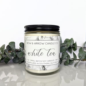 7 Oz Natural Soy Candle White Tea Scented | 7 Oz Jar Candle | Tea Soy ...