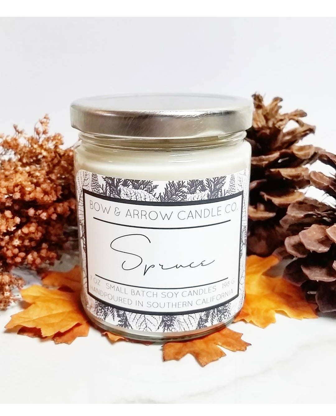 7 Oz Natural Soy Candle Spruce Scented | 7 Oz Jar Candle | Pine Soy ...
