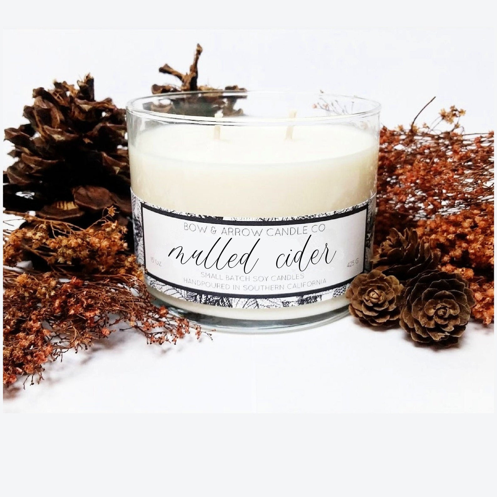 Mulled Cider Scented 15 oz Soy Candle Double Wick Candle | Etsy