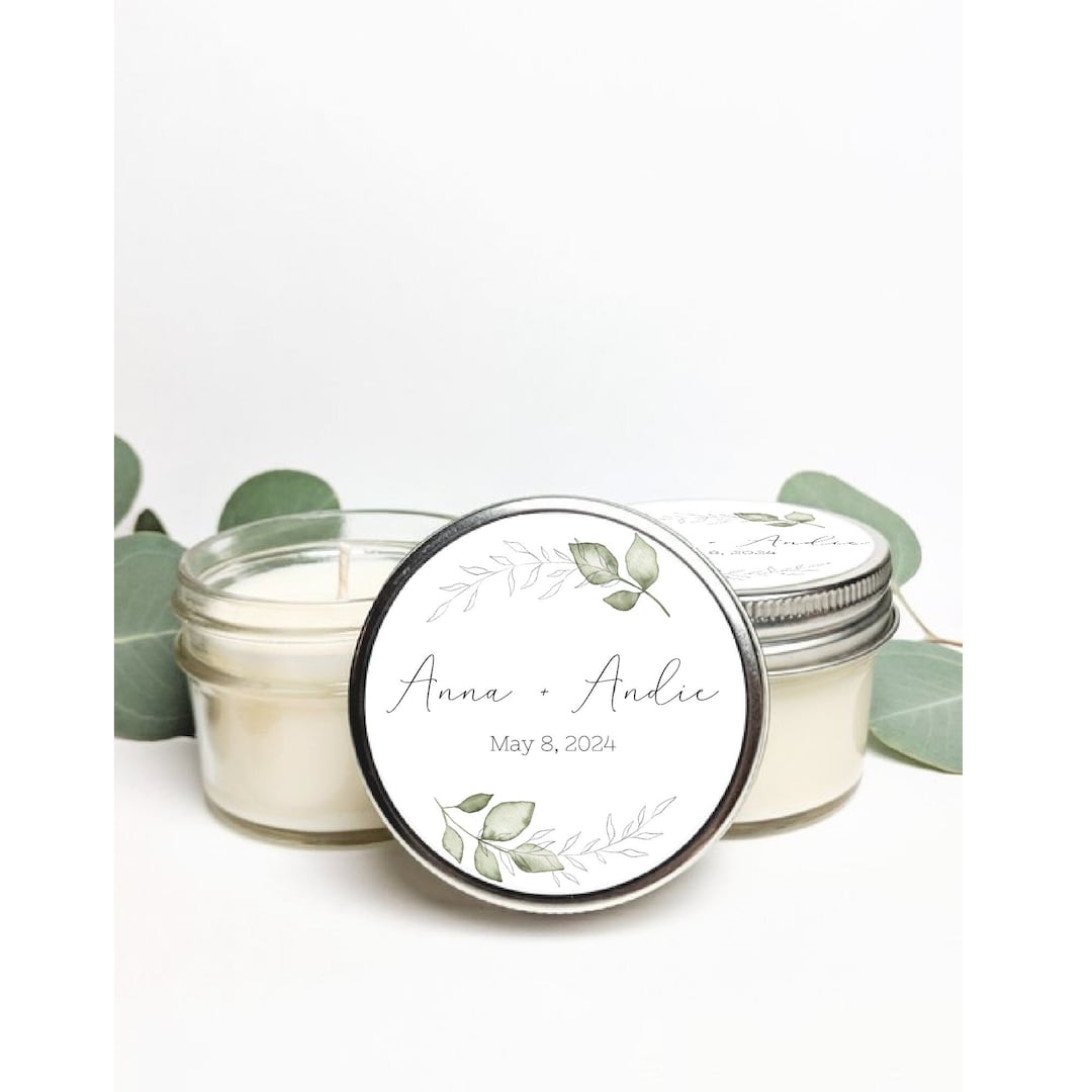 Custom Wedding Favor Candles Set of 6 Candles Bulk Soy Candle Set ...