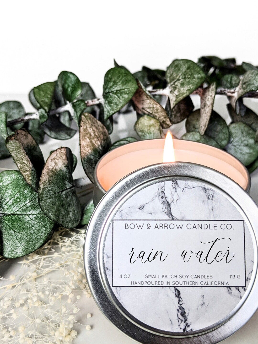 4 Oz Natural Soy Candle Rain Water Scented | 4 Oz Tin Candle | Rain ...